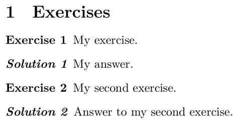 Customize Exercise And Solution Environment Using Xsim Tex Latex