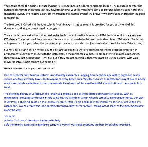 Solved Produce An HTML File That Will Display A Web Page Chegg Com