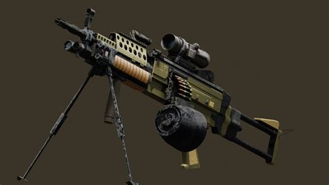3d Model Tactical Light Machine Gun Lmg Vr Ar Low Poly Cgtrader