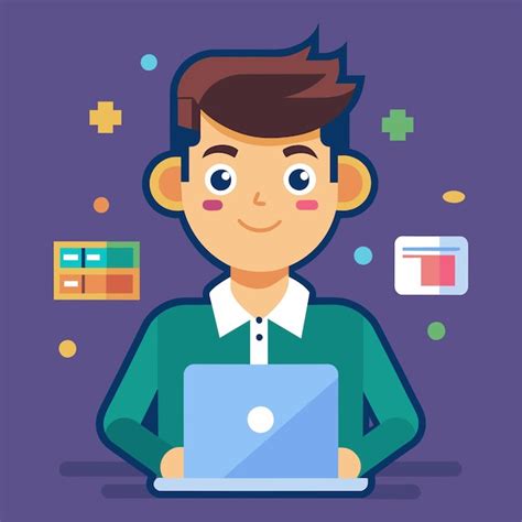 Flat Vector Illustration Of A Computer Programmer Character Premium Ai Generated Vector