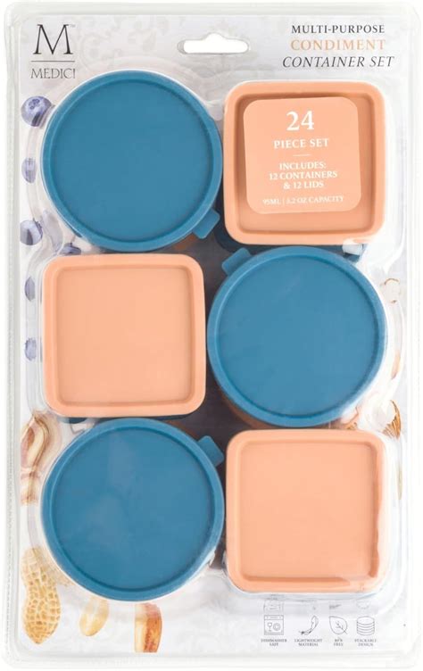 Core Kitchen Mini Condiment And Sauce Containers Set Of 12