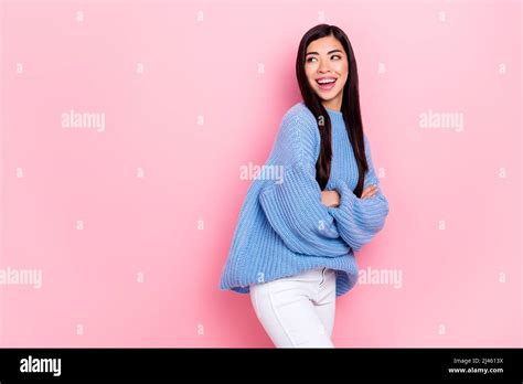 Profile Side View Portrait Of Attractive Cheery Girl Looking Aside Copy