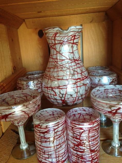 Hand Blown Red Glass Drinkware