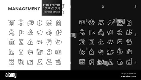 Management Pixel Perfect Linear Icons Set For Dark Light Mode Stock Vector Image Art Alamy