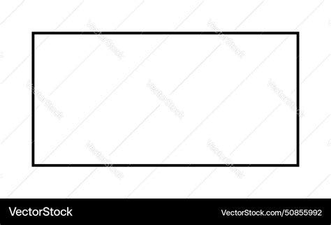 Rectangle Shape Symbol Black And White Royalty Free Vector