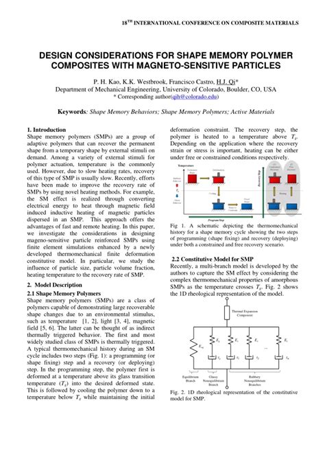 [pdf] Design Considerations For Shape Memory Polymer Composites With Pdf Document 492218