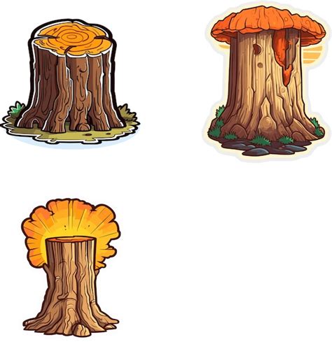 Three Different Types Of Tree Trunks Are Shown With One Being A Large Log Premium AI Generated