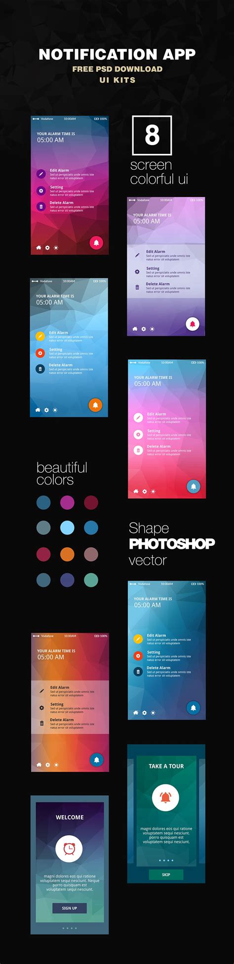 Notification App Ui Psd More Web Design Ios App Design Android Design Mobile Ui Design User