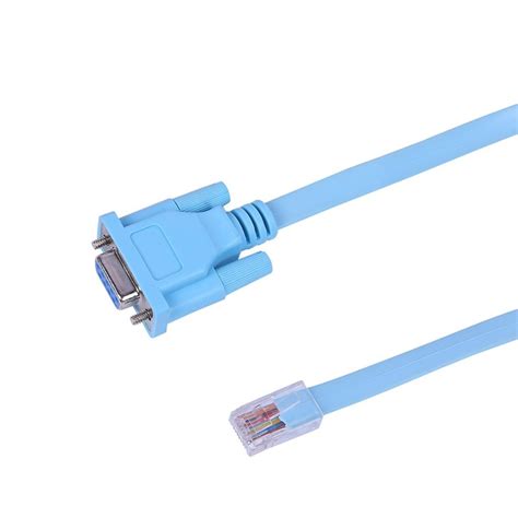 Cisco Console Cable 9 Pin DB9 Female Serial RS232 Port To RJ45 Male Cat5 Ethernet LAN Rollover