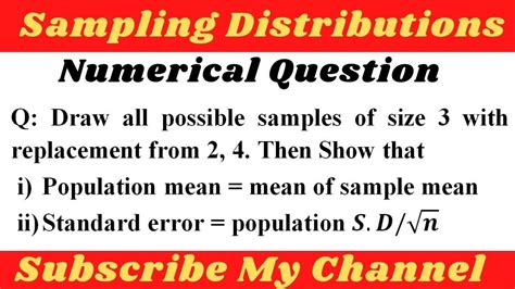 Sampling And Sampling Distributions Numerical Question Part II Something About Statistics