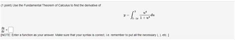 Solved Point Use The Fundamental Theorem Of Calculus To Chegg
