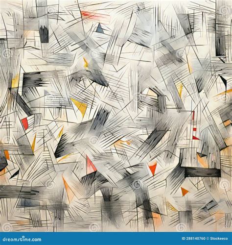 Colorful Abstract Graffiti Playful Angular Lines On White Paper Stock