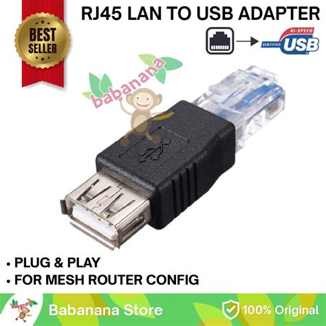 Jual USB Female Type A To RJ45 LAN Ethernet Adapter Converter Adaptor Mesh Router Shopee Indonesia
