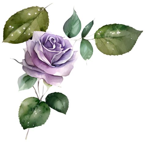 고요한 보라색 장미 수채화 그림 수채화 효과 정원 예술 예술적 수채화 Png 일러스트 및 Psd 이미지 무료 다운로드 Pngtree