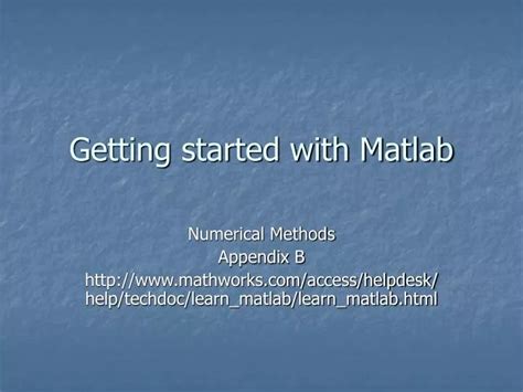 PPT Getting Started With Matlab PowerPoint Presentation Free Download ID 3822657