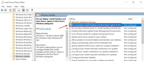 Remove Update And Shutdown And Update And Restart From Start Menu