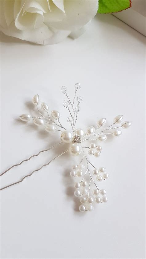 Haarnadel Mit Perlen Kristall Blume Haarschmuck Für Braut Brautjungfer Trauzeugin