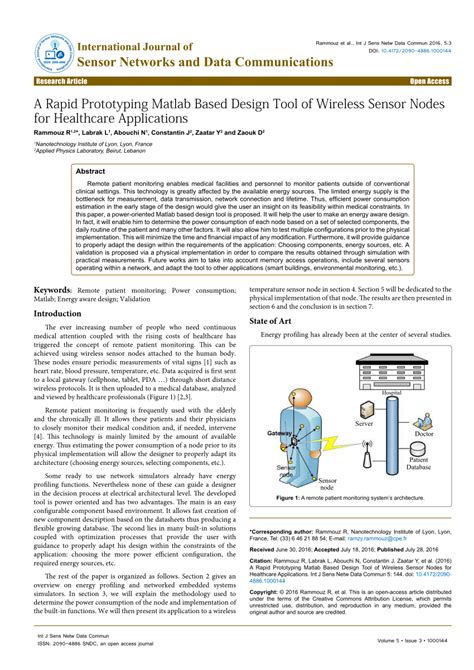 Pdf A Rapid Prototyping Matlab Based Design Tool Of Wireless Sensor