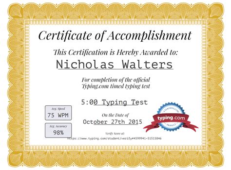 Typing Certificates Nicholas Walters