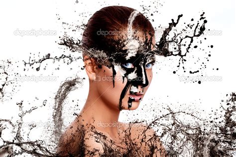 Sexual Woman With Paint On Face Stock Photo Ponomarencko 44205395