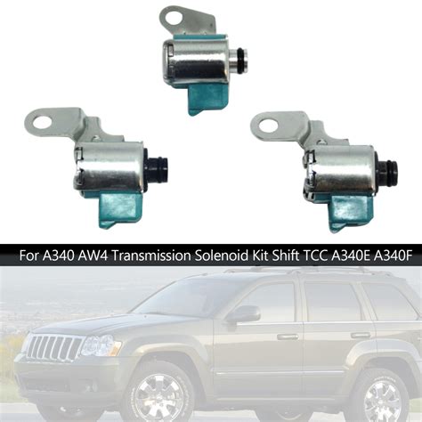 3pcs A340 Aw4 Transmission Solenoid Kit Shift Tcc A340e A340f For Jeep