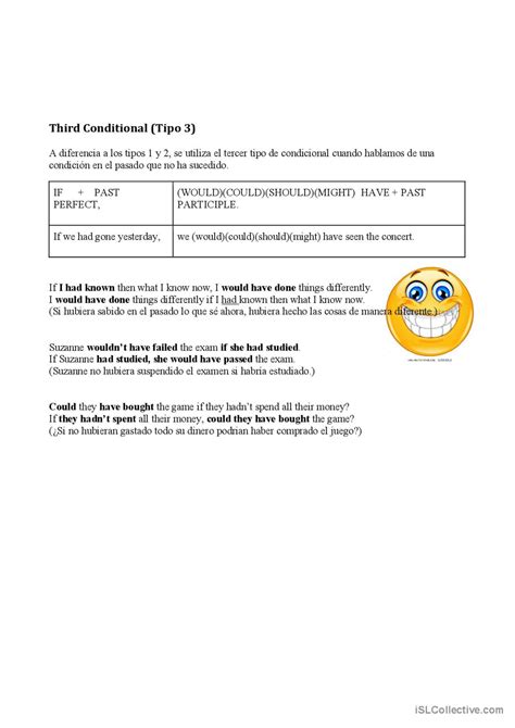 Conditionals Explained In Spanish Español Ele Hojas De Trabajo Pdf And Doc