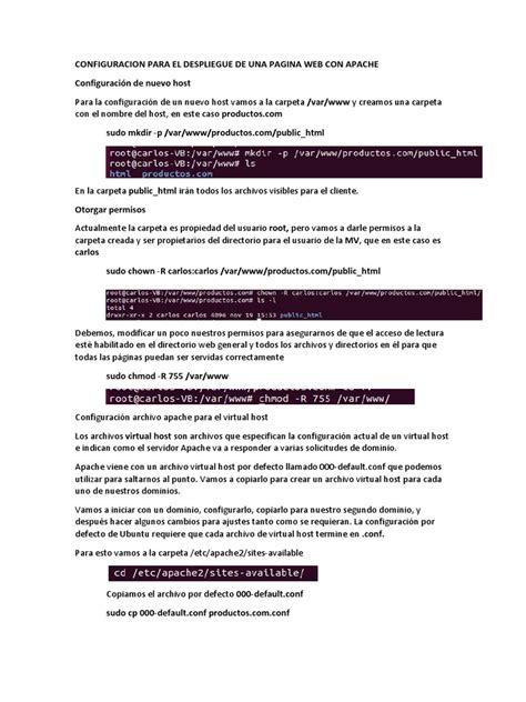 Configuracion Despliegue Pagina Apache Pdf Servidor Apache