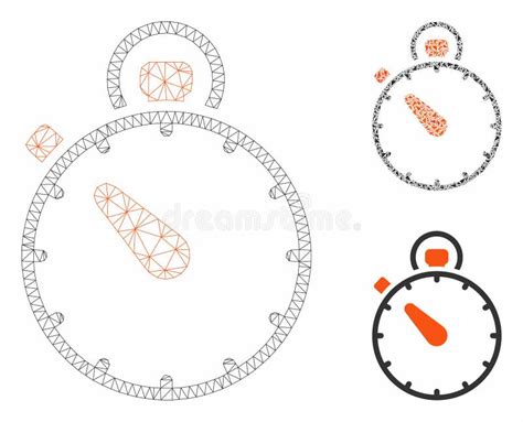 Stopwatch Vector Mesh Carcass Model And Triangle Mosaic Icon Stock Vector Illustration Of