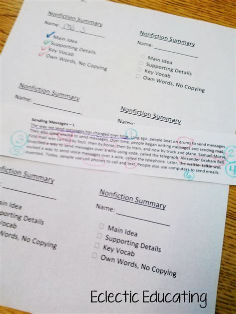 Eclectic Educating Nonfiction Summaries
