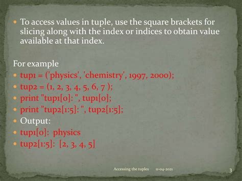 accessing the tuples ppt