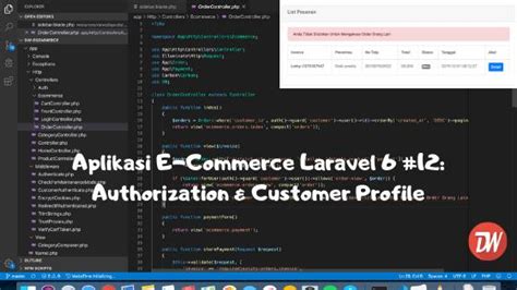 aplikasi e commerce laravel 6 12 authorization and customer profile