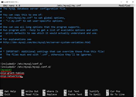 Как сбросить Root пароль в Mysql Рег ру