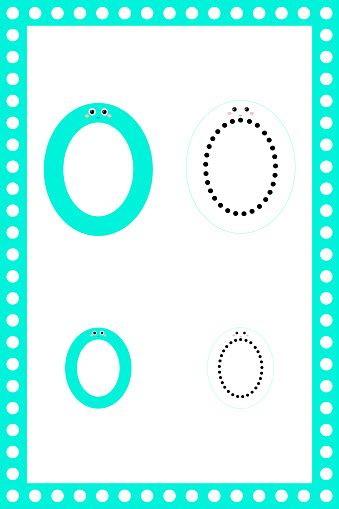 문자 O 소문자입니다 워크시트 어린이 교육 벡터 조판 알파벳순 글꼴 유치원 훈련 교육에 대한 스톡 벡터 아트 및 기타 이미지