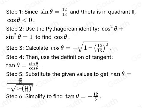 Solved Given That Sin θ 1213 And That Angle θ Terminates In