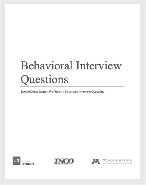 Structured Behavioral Interview Tenncare