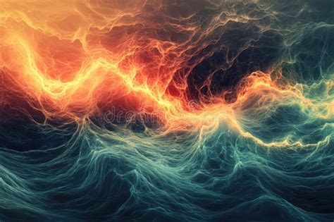 Colorful Abstract Waves Create A Mesmerizing Visual Experience In Digital Art Stock Image
