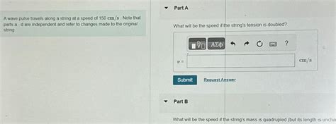 solved part a na wave pulse travels along a string at a