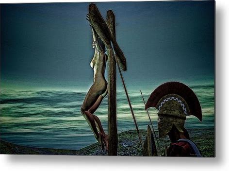 Greek Crucifixion Scene Ii Metal Print By Ramon Martinez Ramon