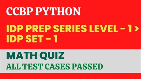 Math Quiz In Python Ccbp Idp Set 1 Question Idp Preparation Series