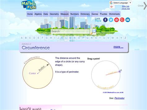 Math Is Fun Definition Of Circumference Handout For 3rd 8th Grade Lesson Planet