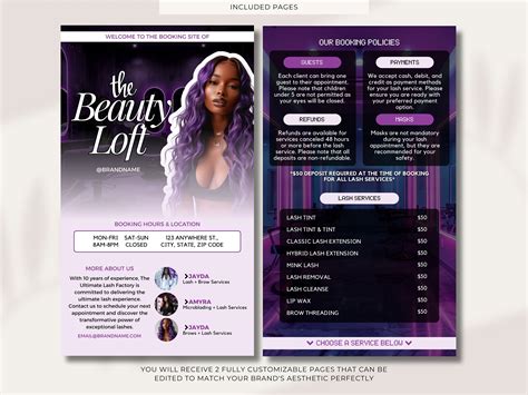 Acuity Lash Template Lash Acuity Scheduling Template Lash Tech