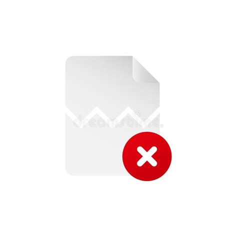 Filecorrupted File Error Icon Failed Document With Error Stock Vector