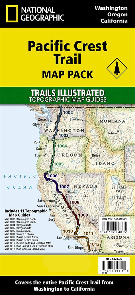 Pacific Crest Trail Map Pack Bundle National Geographic Trails