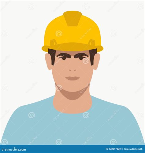 Worker In A Protective Helmet Vector Illustration Stock Vector