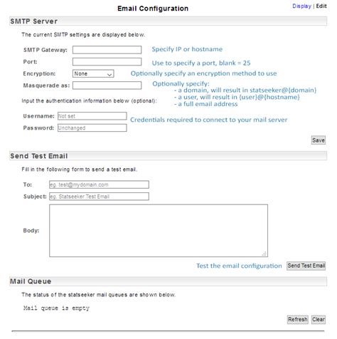 Email Configuration Statseeker Documentation