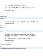 Lab Configure IPv IPv Addressing And Routing Docx Your Quiz Has Been Submitted