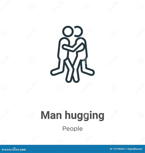 Man Hugging Outline Vector Icon Thin Line Black Man Hugging Icon Flat Vector Simple Element