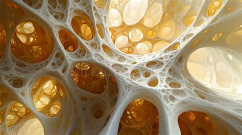 Abstract Interconnected Network Of White And Yellow Cavities Stock Illustration Illustration