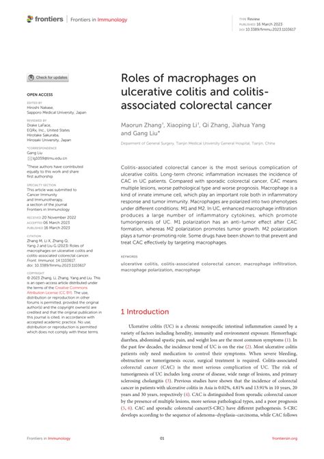 Pdf Roles Of Macrophages On Ulcerative Colitis And Colitis Associated