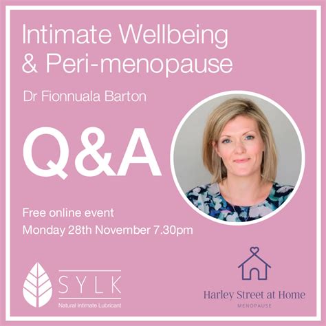 Free Intimate Wellbeing Peri Menopause Webinar SYLK